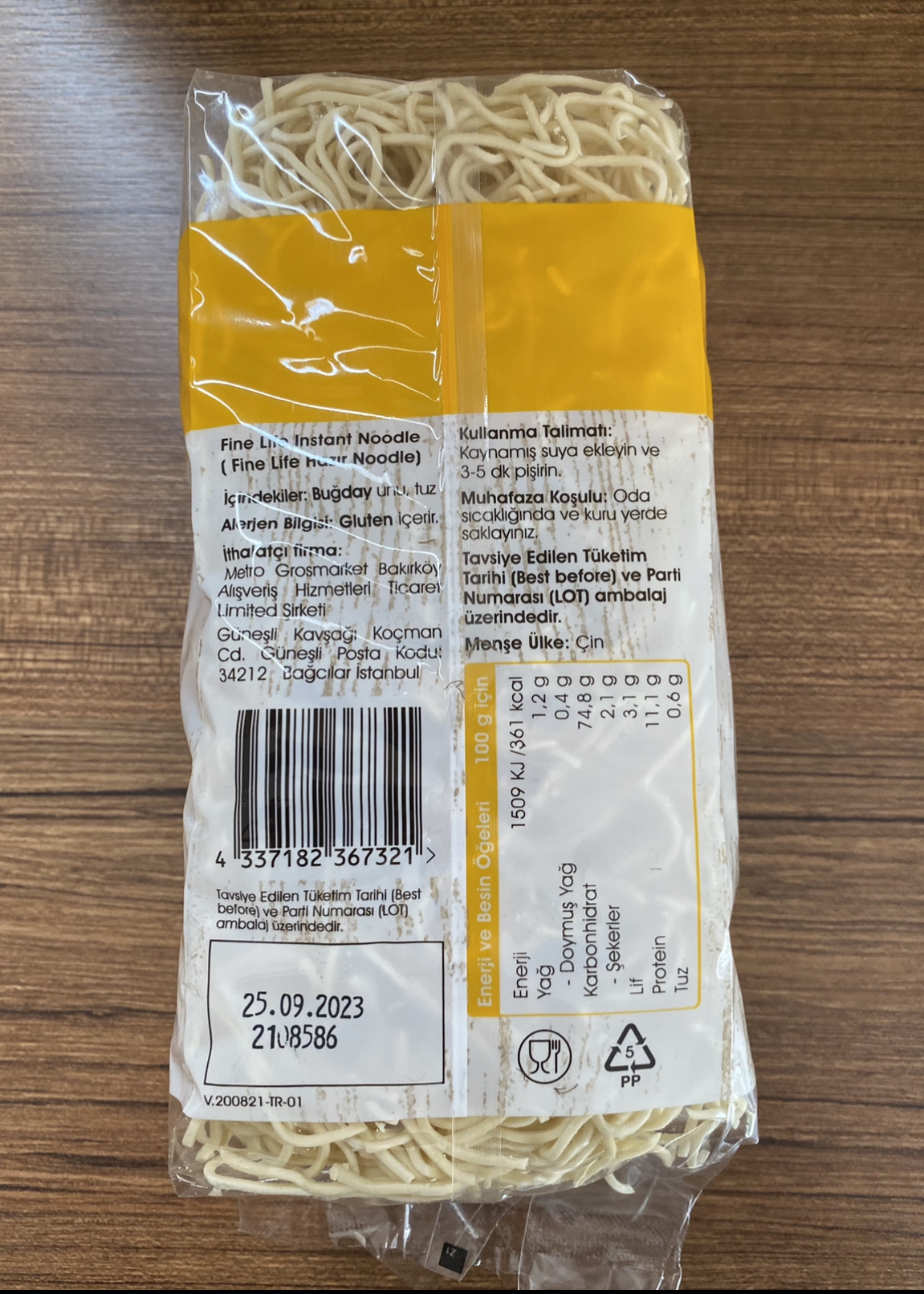 Vegan Pazaryeri. Vegan Fine Life Hazır Noodle 350 gr