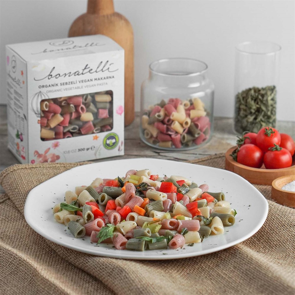 Vegan Pazaryeri. Vegan Bonatelli Organik Sebzeli Vegan Makarna 300g