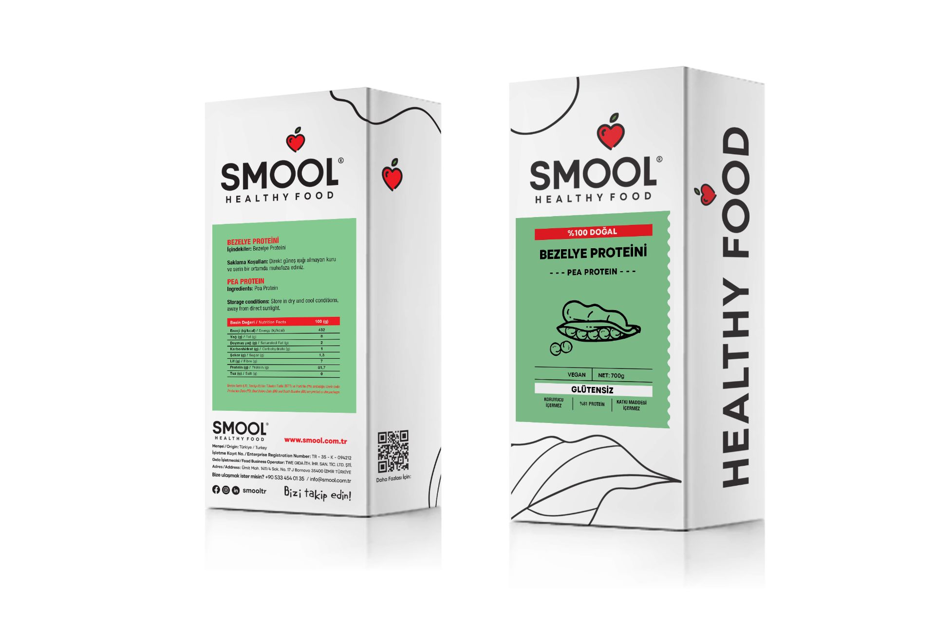 Vegan Pazaryeri. Vegan Smool Bezelye Proteini 500g
