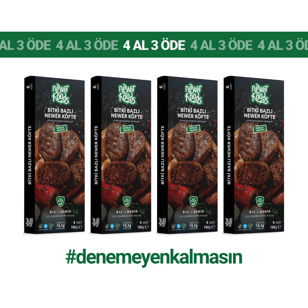 Vegan Pazaryeri. Vegan 4 AL 3 ÖDE! Newer Foods Bitki Bazlı Köfte 190 gr